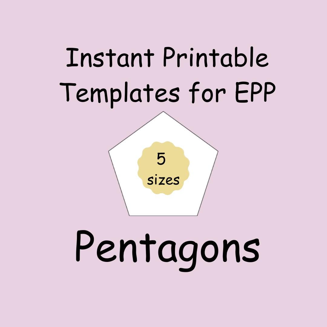 Printable Pentagon Templates: 5 Sizes for English Paper Piecing ...