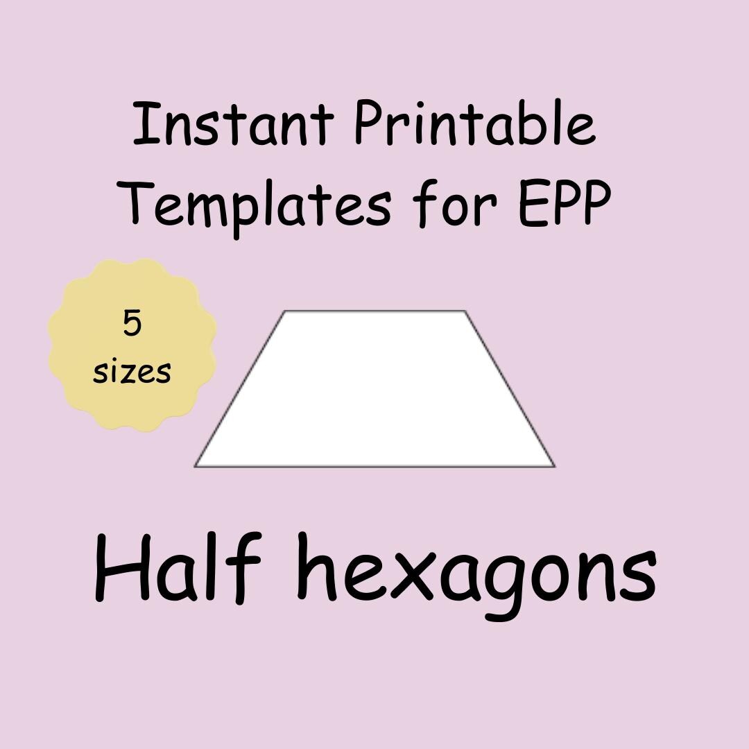 Printable Half Hexagon Templates in 5 Sizes - Etsy