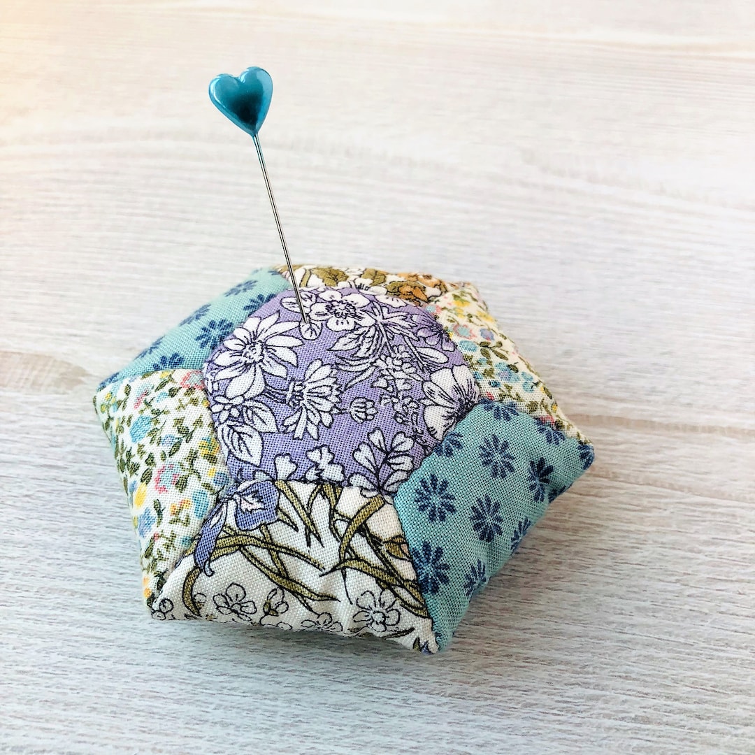 Hand Sewn Patchwork Hexagon Pin Cushion - Etsy