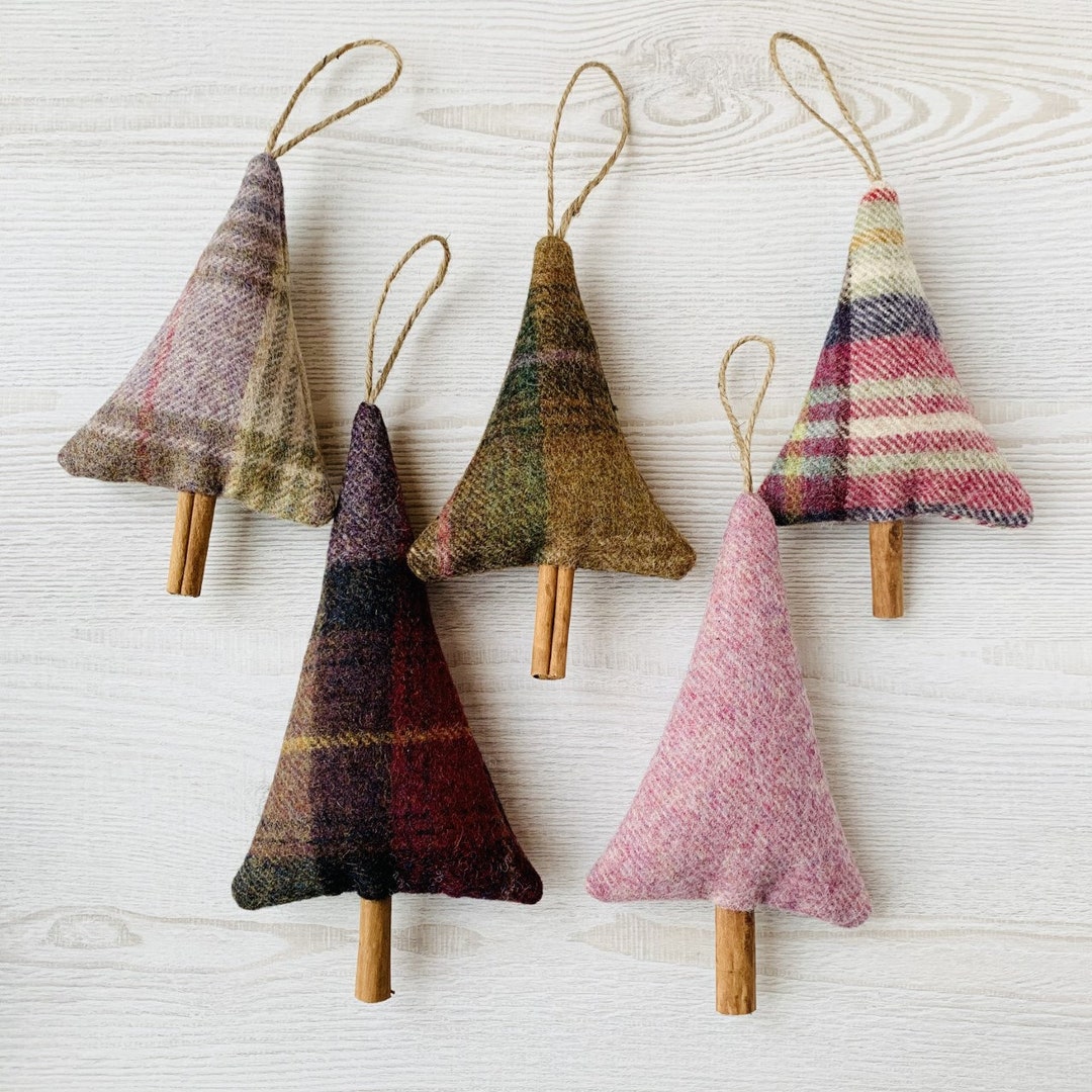 Wool Plaid Cinnamon Tree Christmas Decorations - Etsy