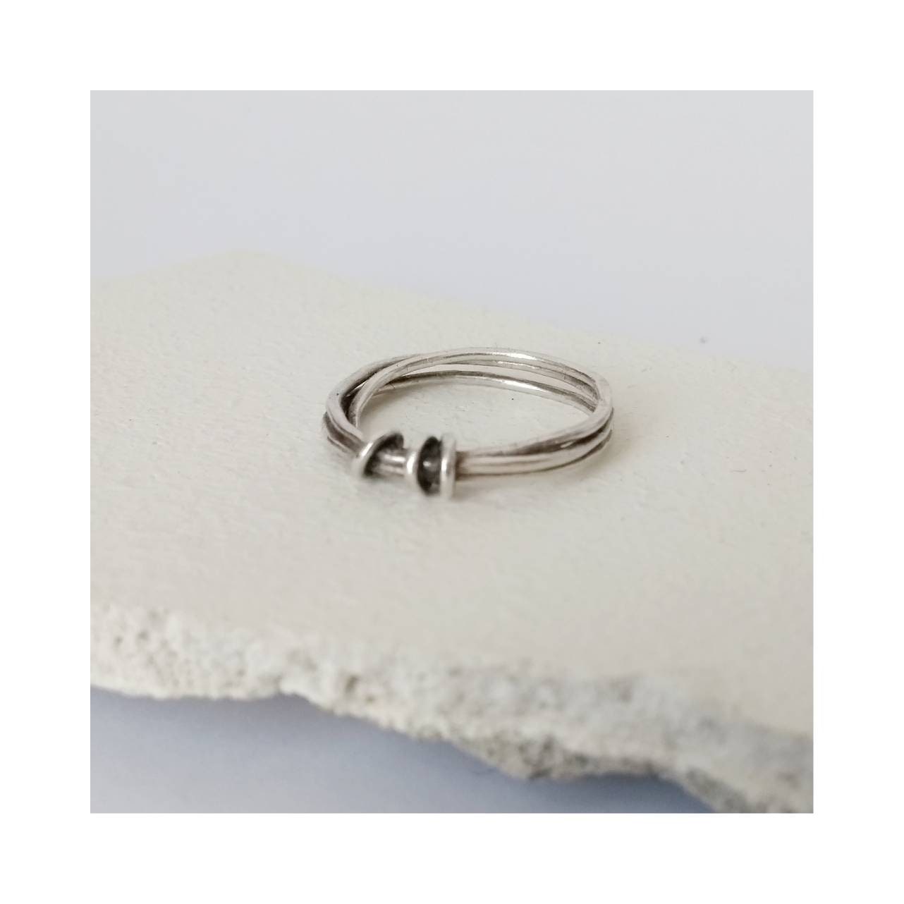 Set of Three Sterling Silver Rings Joined Together . Stacking - Etsy ...