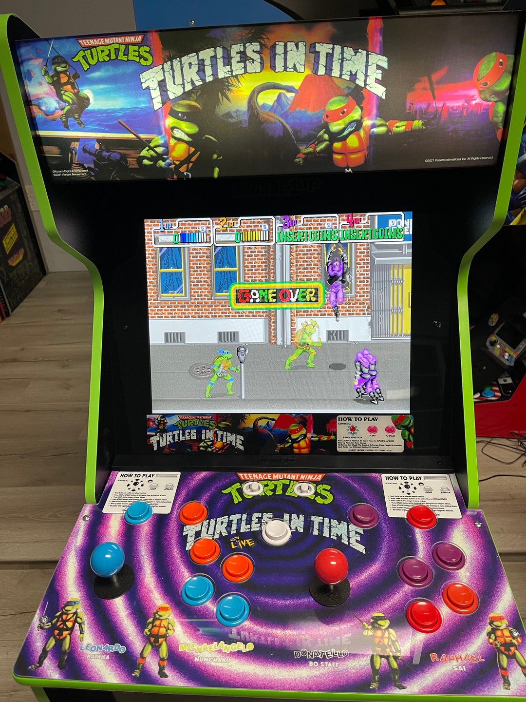 Turtles in Time Arcade1up 4 Player to 2player Conversion Panel Jpanel ...