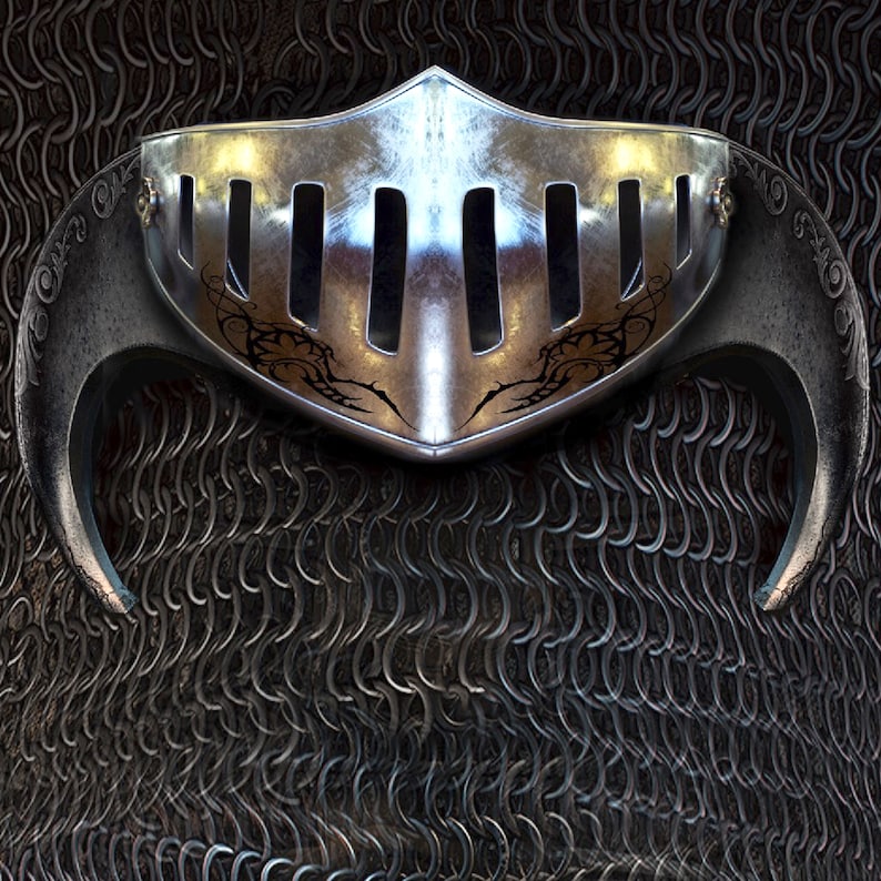 Knight Armor Face Mask Knight Neck Gaiter Black Baron - Etsy