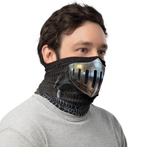 Knight Armor Face Mask | Knight Neck Gaiter | Black Baron - Etsy
