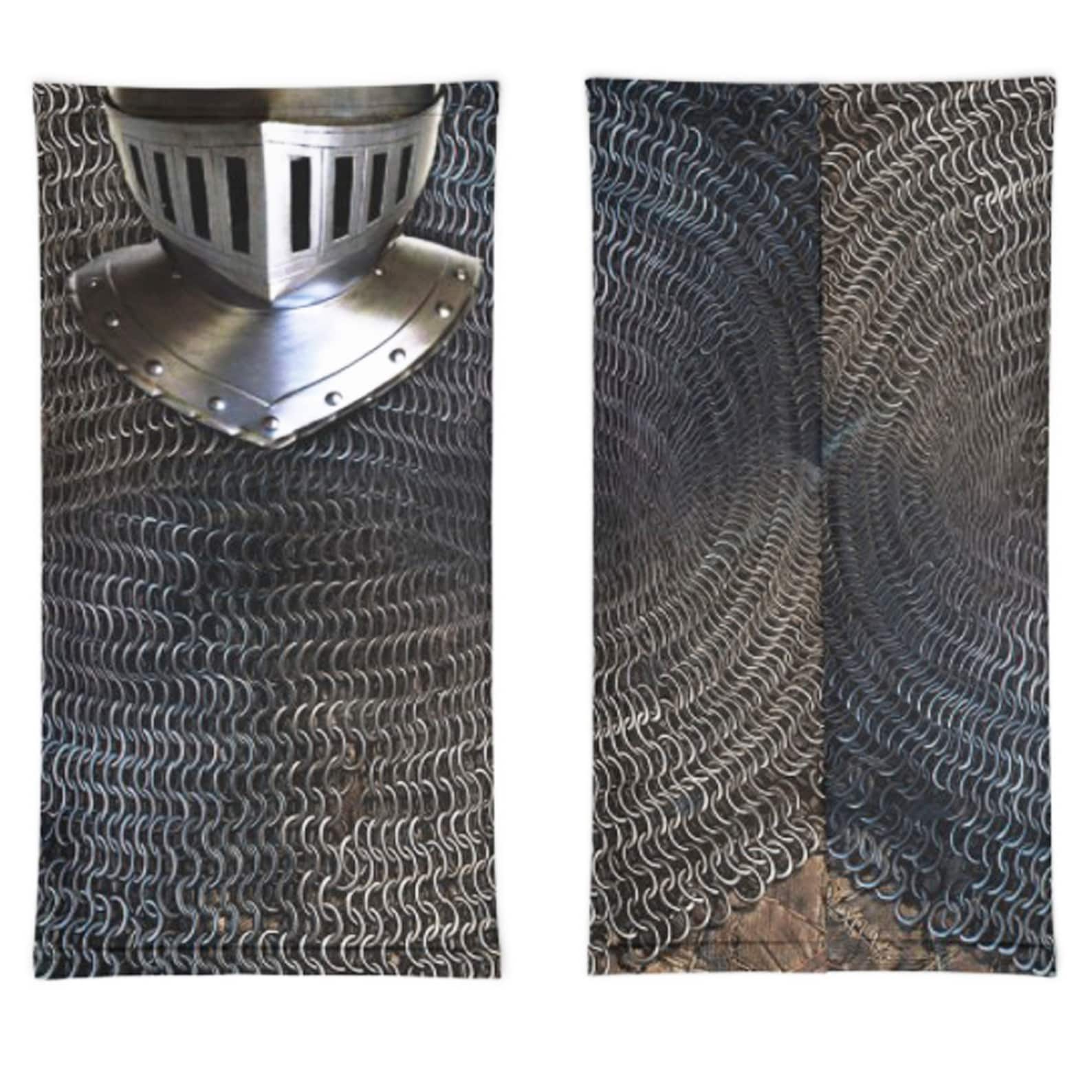 Black Knight Armor Face Mask & Chainmail Realistic Design Neck - Etsy
