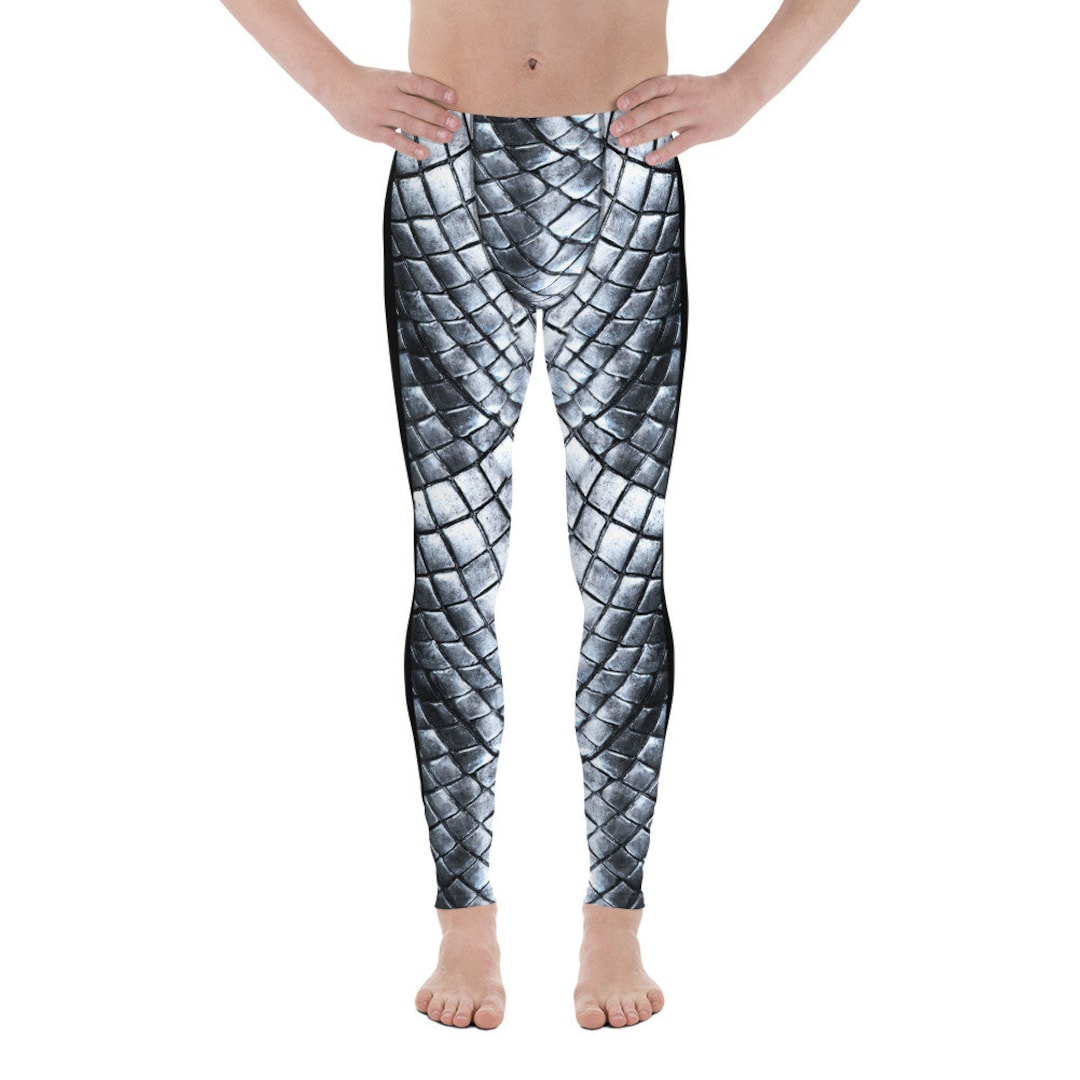 Scalemail Armor Cloth Print Front Men's Leggings / Black on Back - Etsy