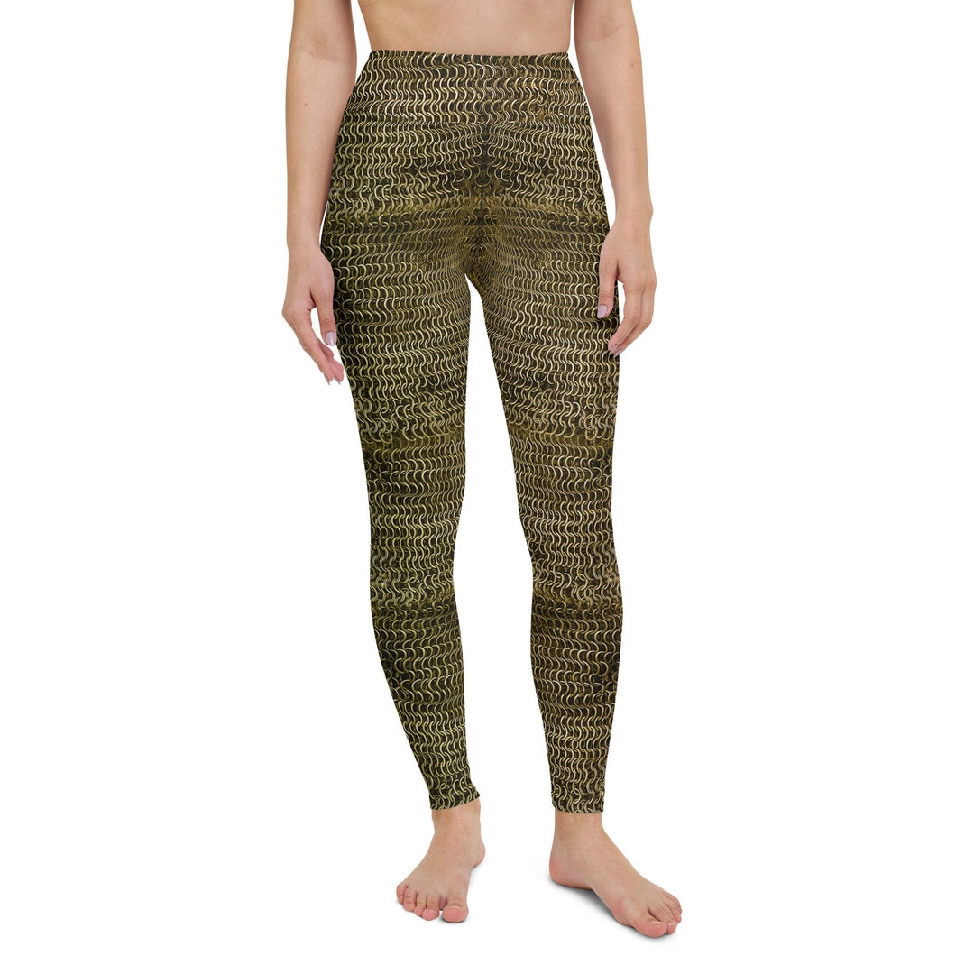 Chainmail Cloth Gold Design Yoga Leggings - Etsy