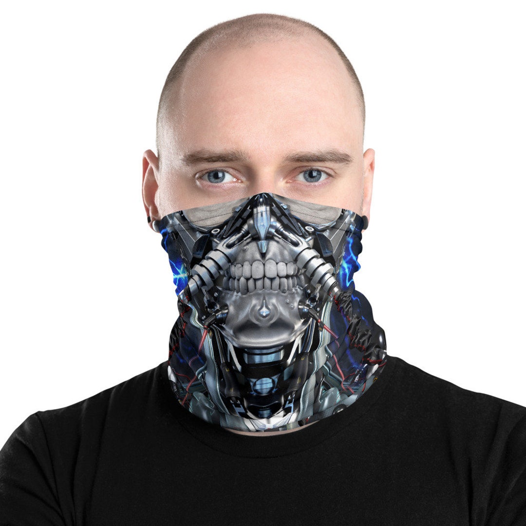 Cyborg Neck Gaiter Robot Android Realistic Design Face Mask - Etsy