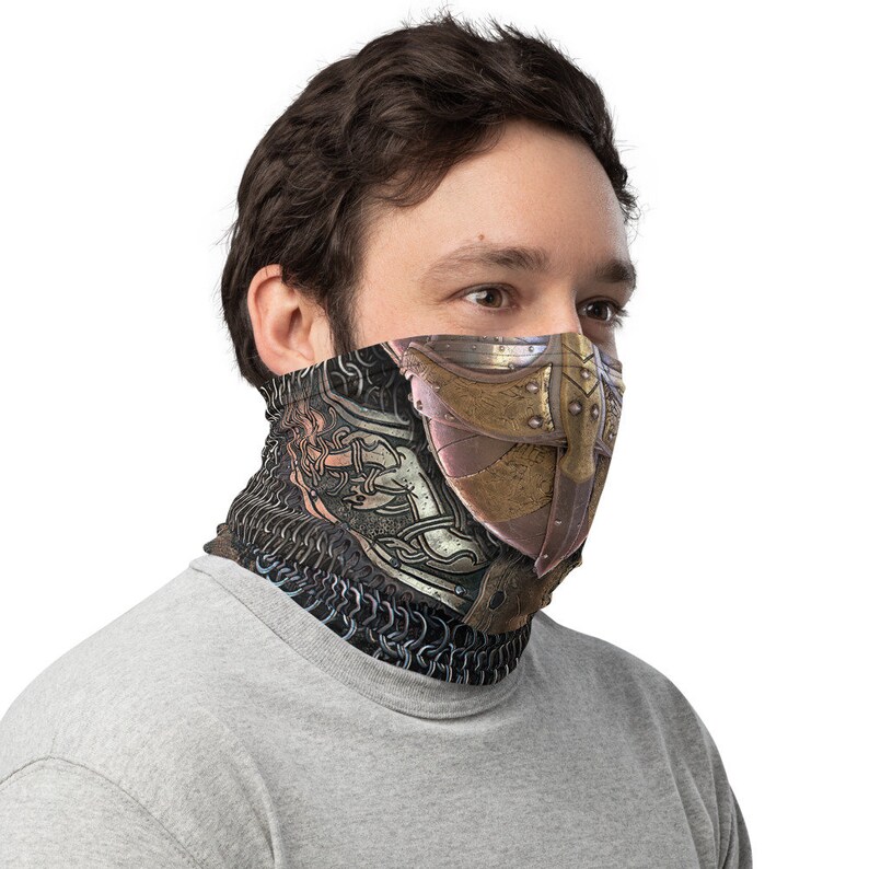 Vikings Chainmail Copper Armor Pattern Realistic Design Neck Gaiter - Etsy
