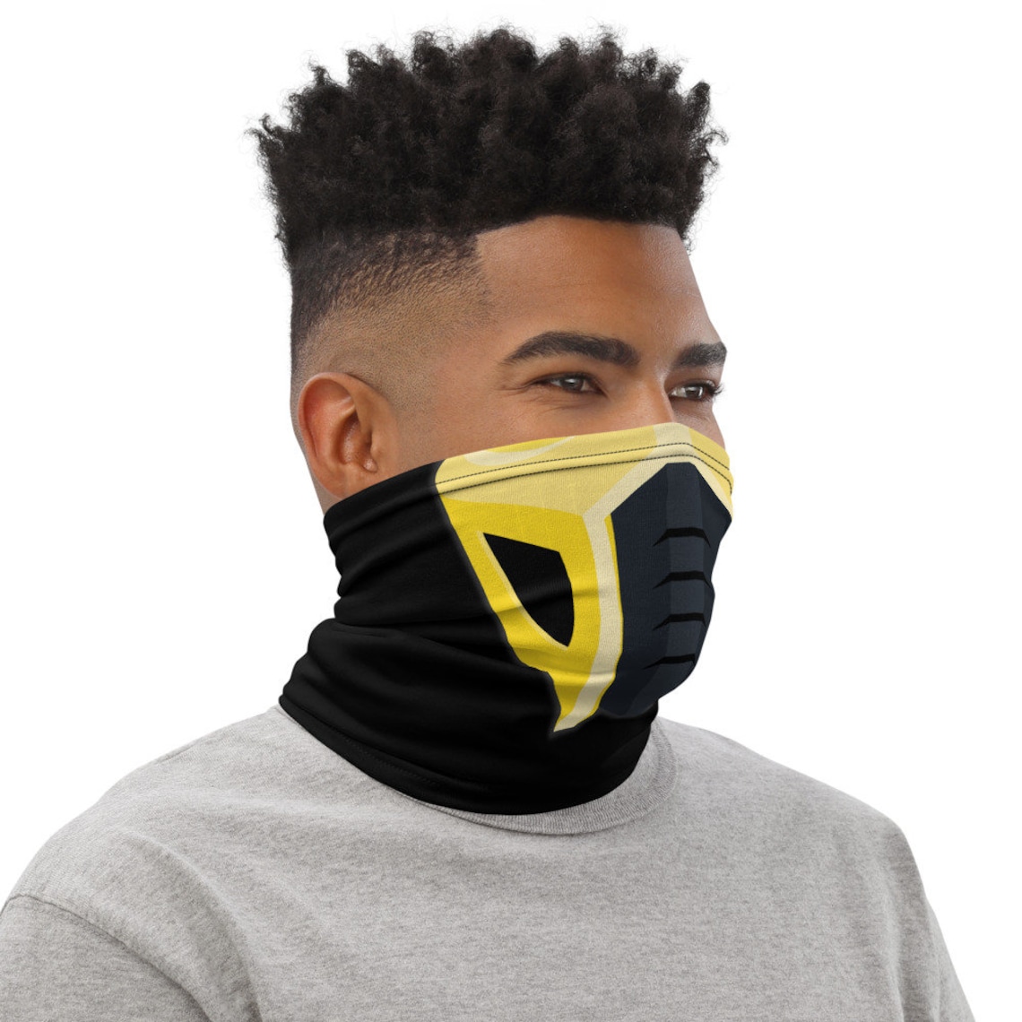 Ninja Face Mask Yellow Design Video Game Neck Gaiter - Etsy