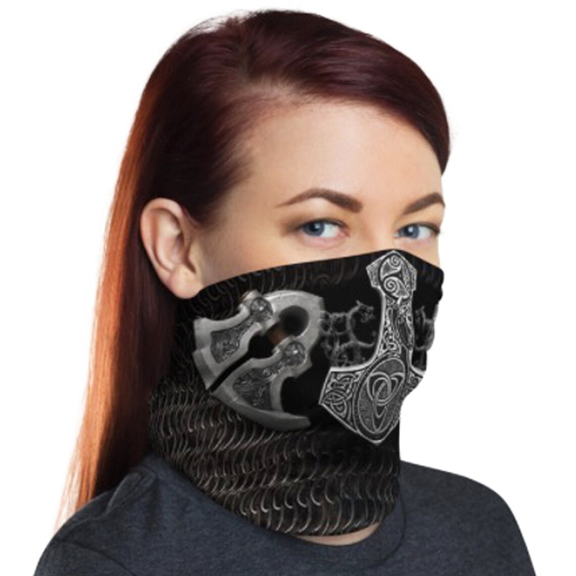 Viking Armor Face Mask Mjolnir Thor's Hammer Face Mask - Etsy