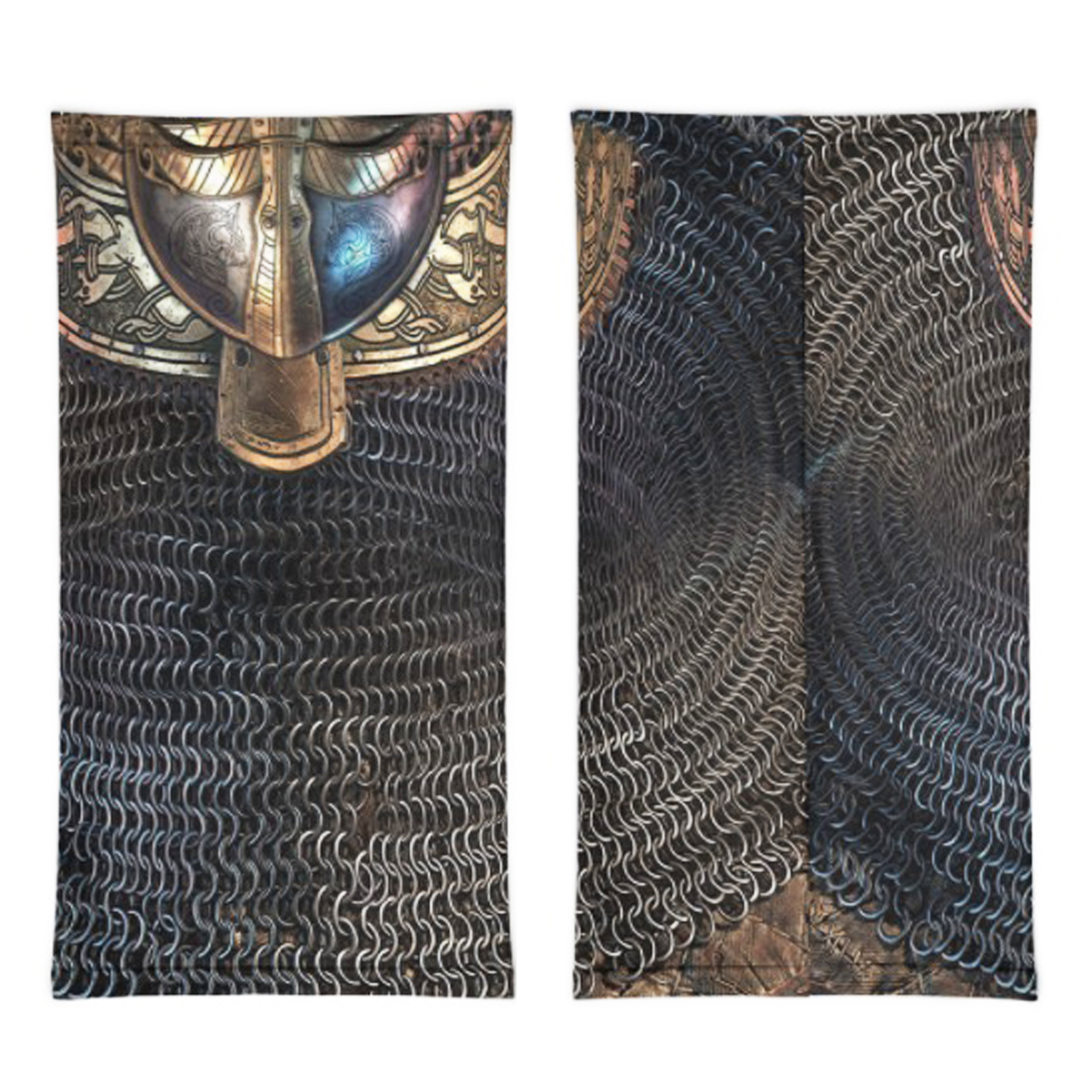 Vikings Face Mask Chainmail Armor Pattern Neck Gaiter, Washable and ...