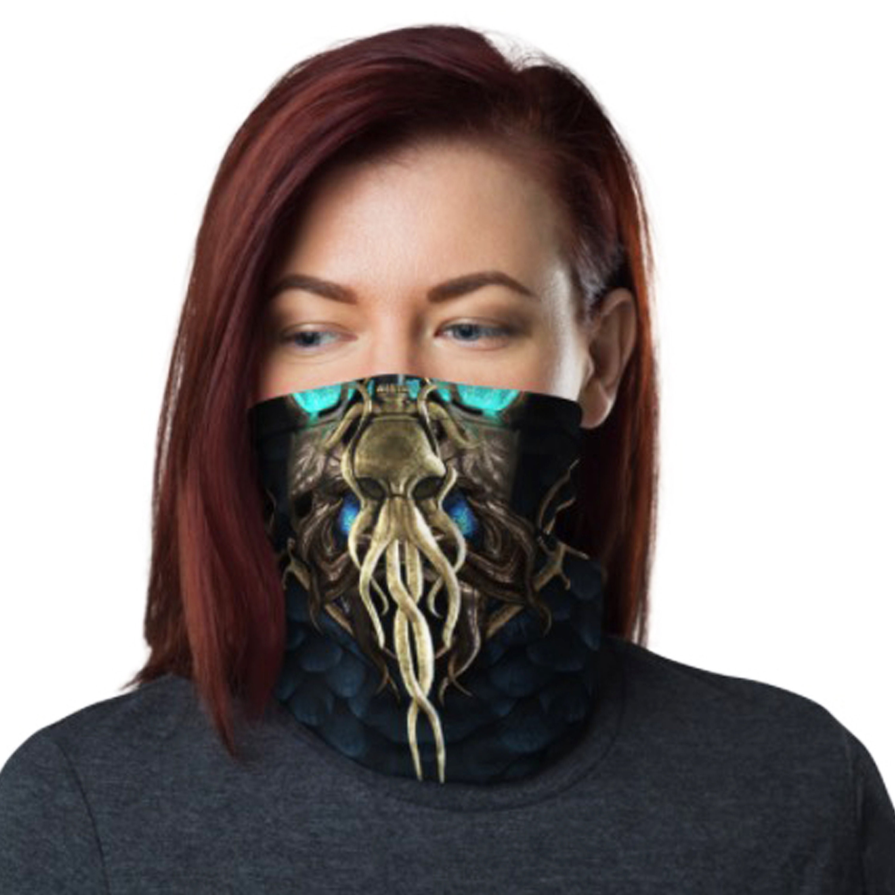 Cthulhu Face Mask Steampunk Face Mask Octopus Neck Gaiter | Etsy