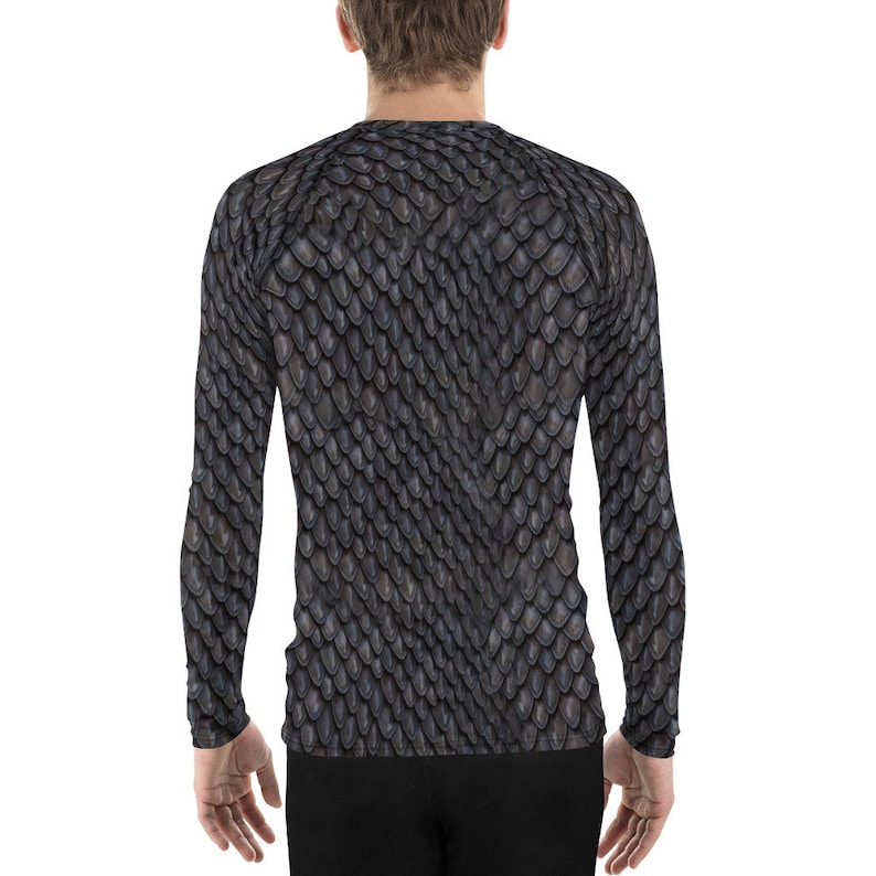 Black Dragon Scale Goblin Armor Cloth Print Men's Rash Guard - Etsy