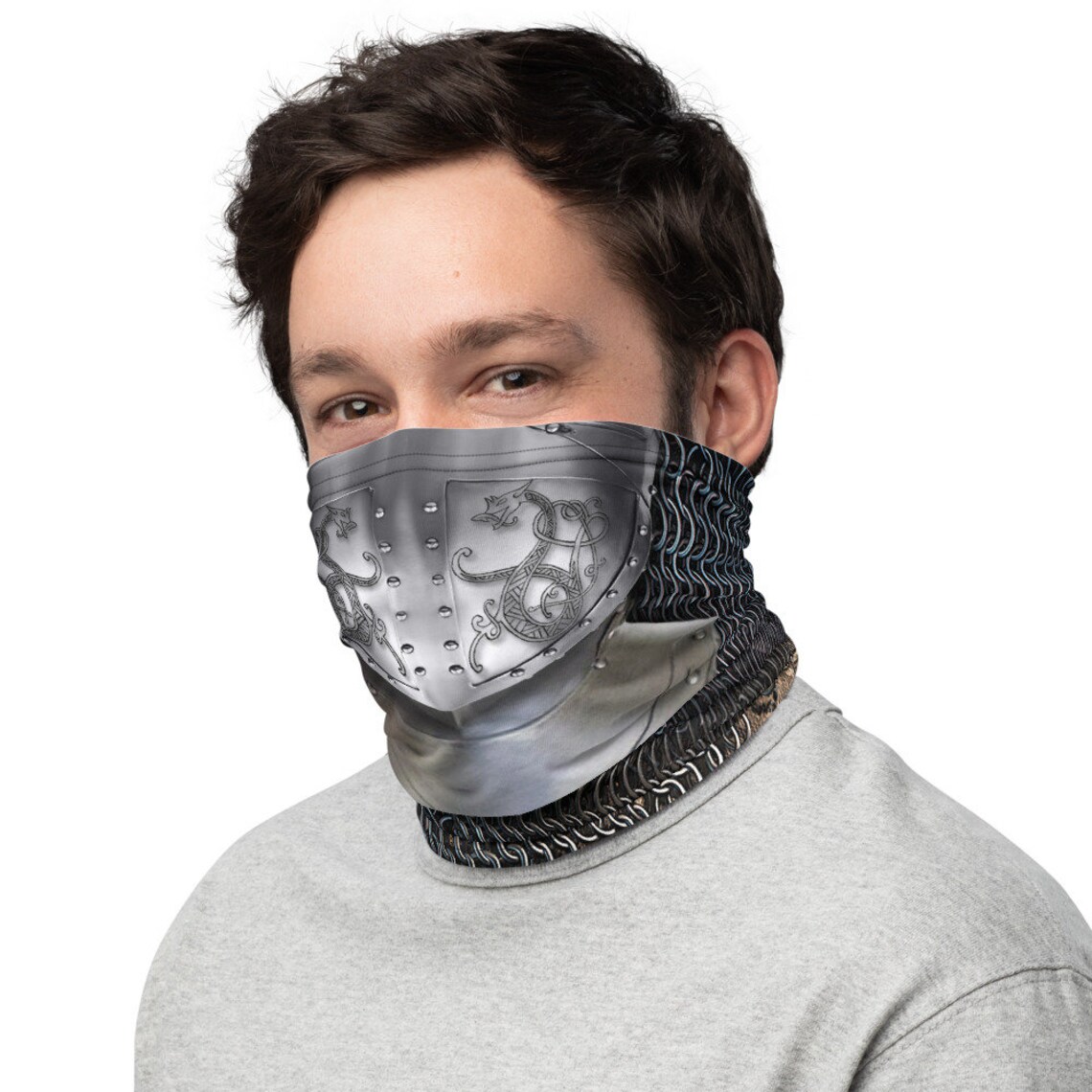 Vikings Chainmail Dragon Armor Pattern Realistic Design Neck - Etsy