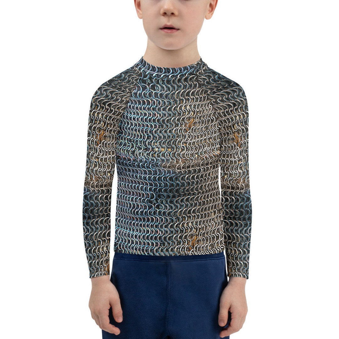 Chainmail Armor Cloth Print Kids Rash Guard - Etsy