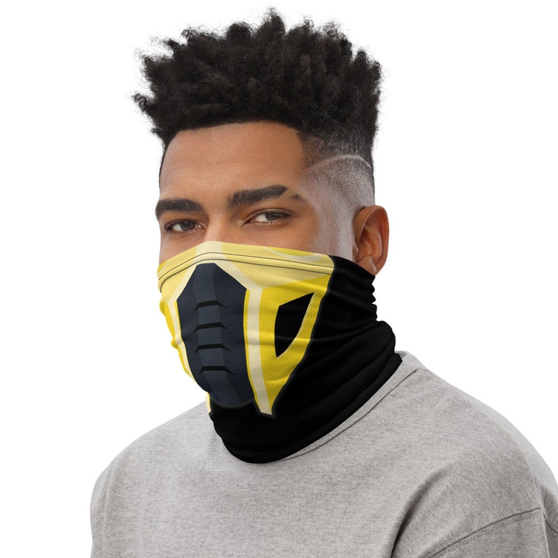Ninja Face Mask Yellow Design Video Game Neck Gaiter - Etsy