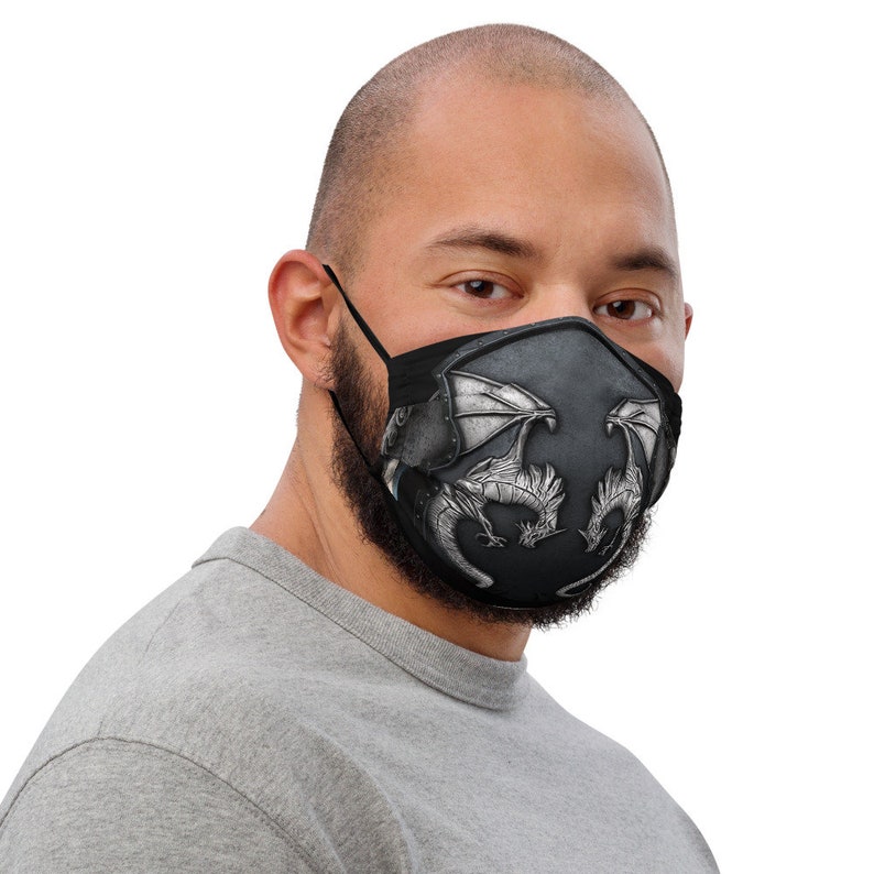 Dragon Armor Face Mask Black Knight Face Mask PREMIUM Face - Etsy