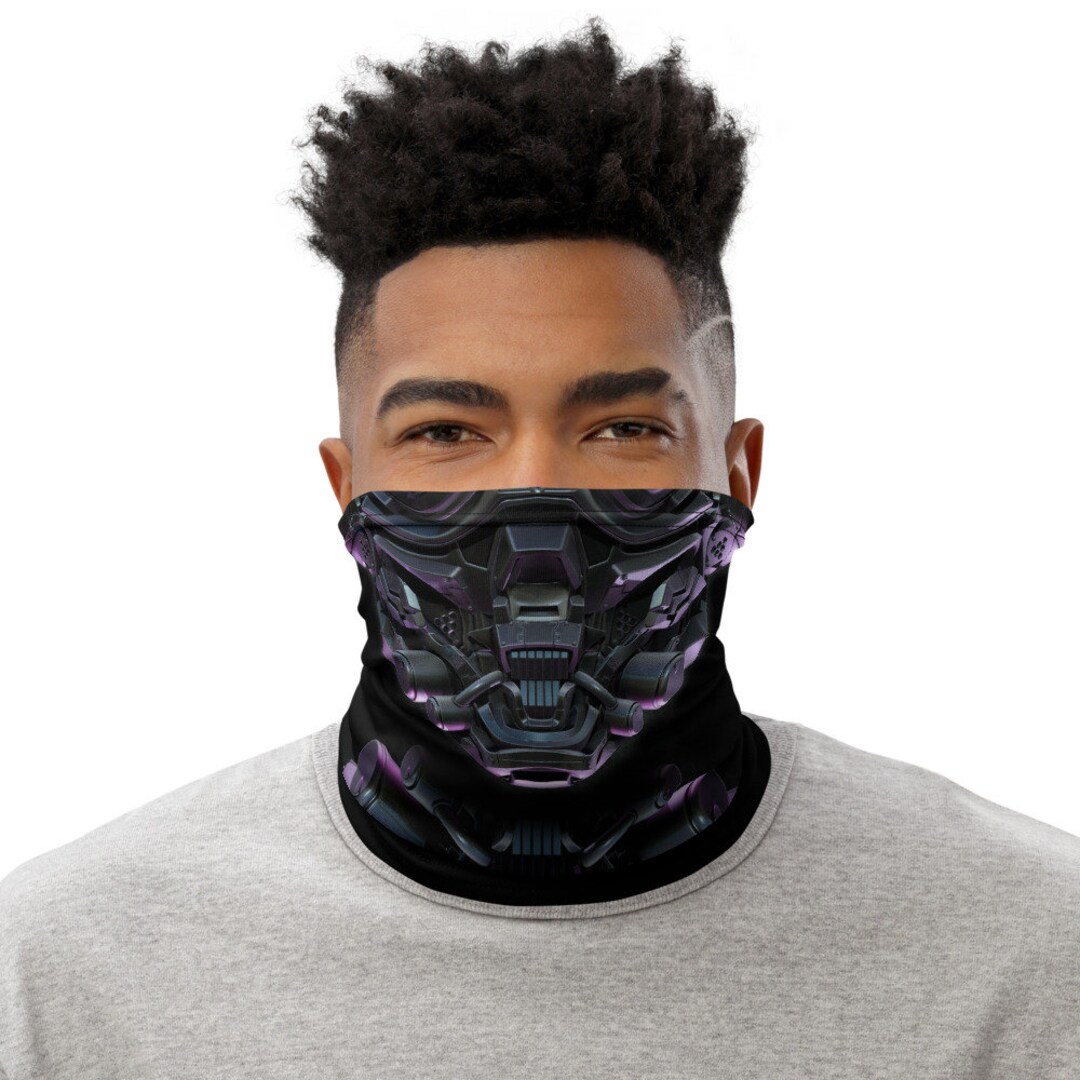 Cyborg Gears Black & Purple Realistic Design Neck Gaiter - Etsy