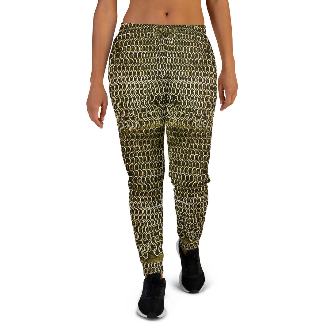 Golden Chainmail Armor Cloth Print Women's Joggers - Etsy