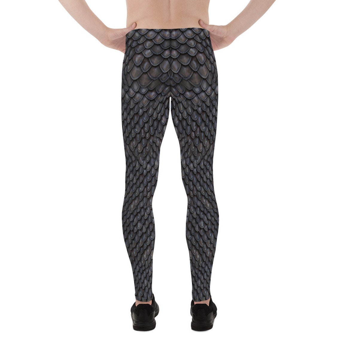 Black Dragon Scale Goblin Armor Cloth Print Men's Leggings - Etsy