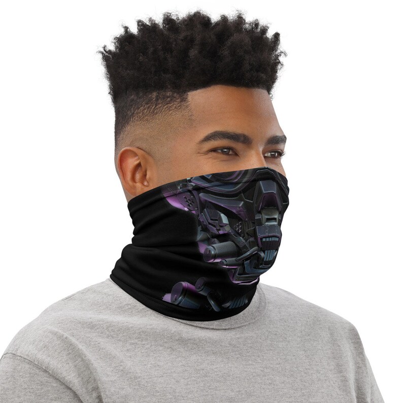 Cyborg Gears Black & Purple Realistic Design Neck Gaiter - Etsy