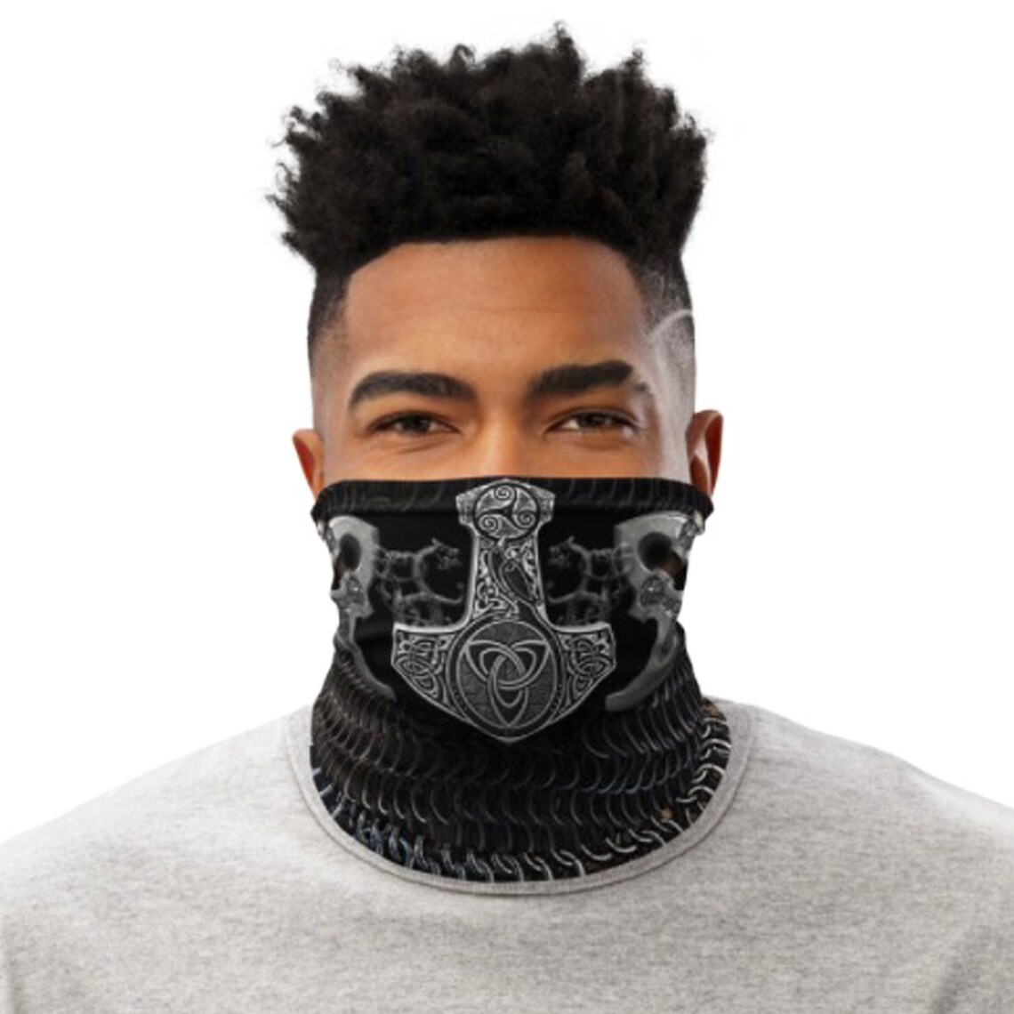 Viking Armor Face Mask Mjolnir Thor's Hammer Face Mask - Etsy