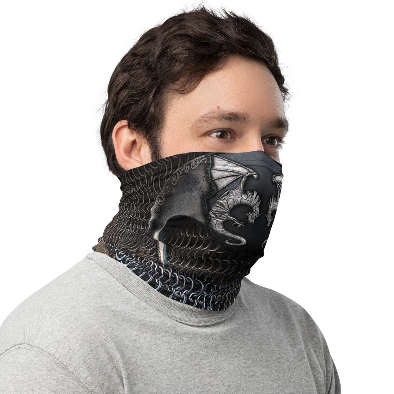 Dragon Armor Face Mask Dragon Slayer Neck Gaiter Washable | Etsy