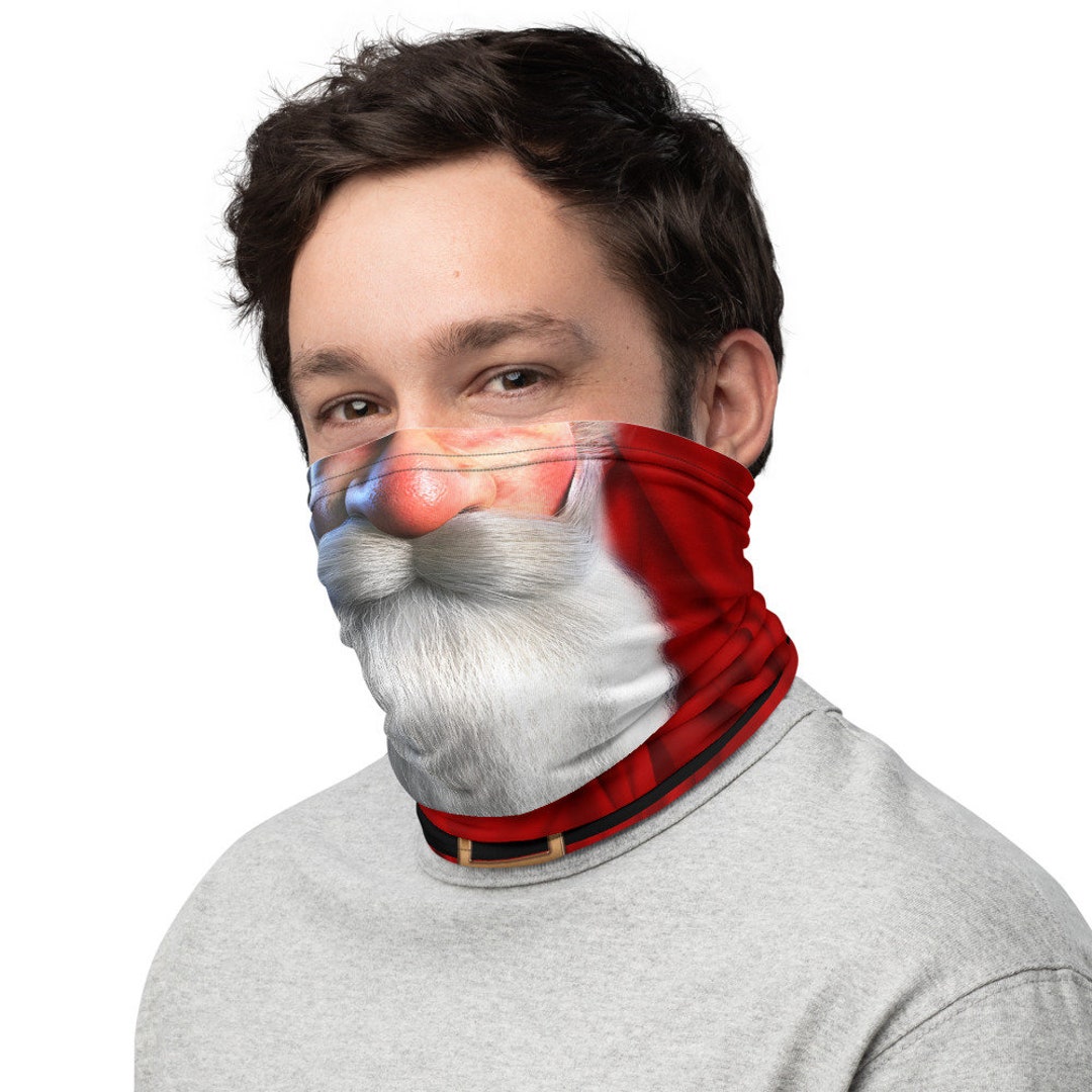 Santa Claus White Beard | Christmas Costume Neck Gaiter, Washable and ...