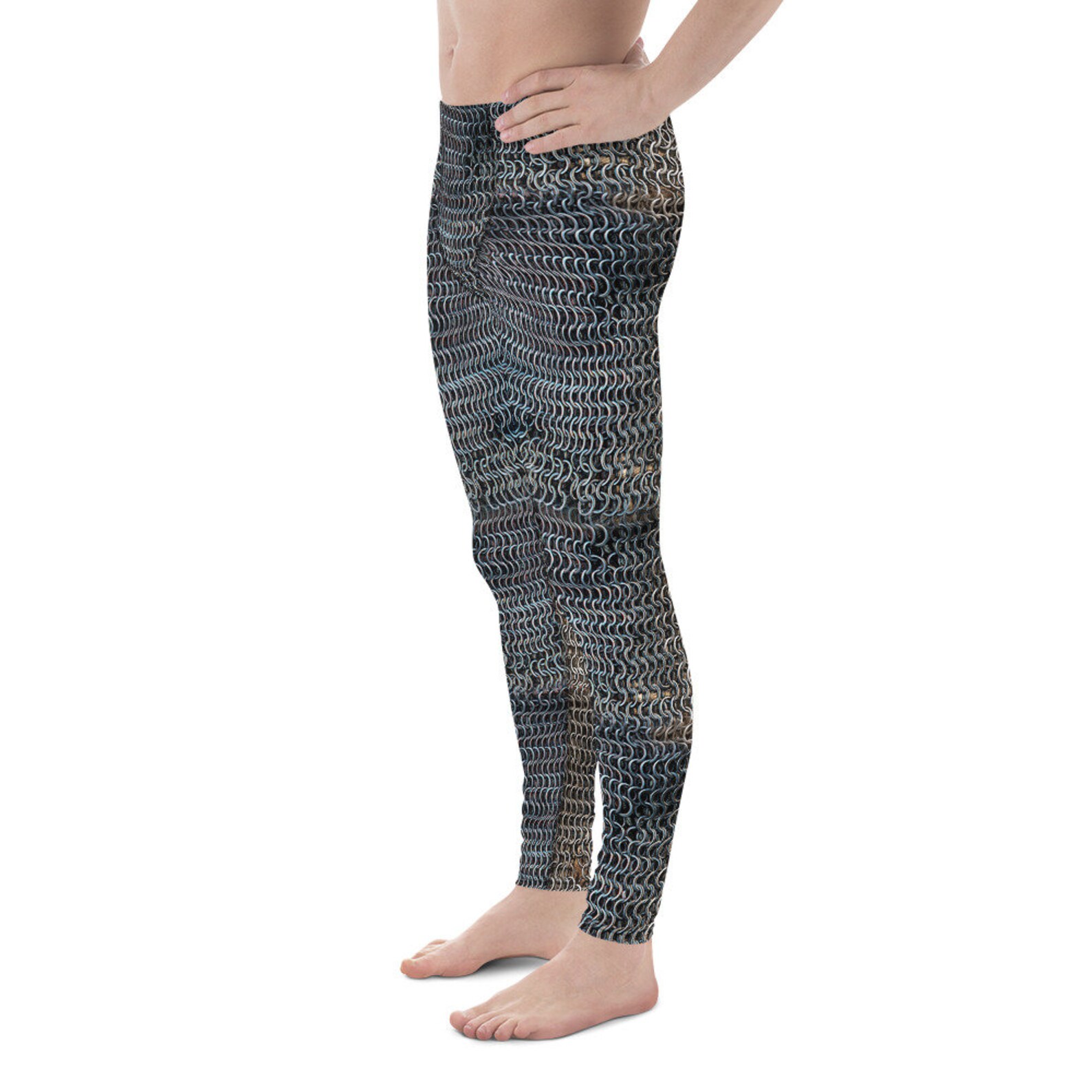 Chainmail Cloth Print Design Men's Leggings - Etsy