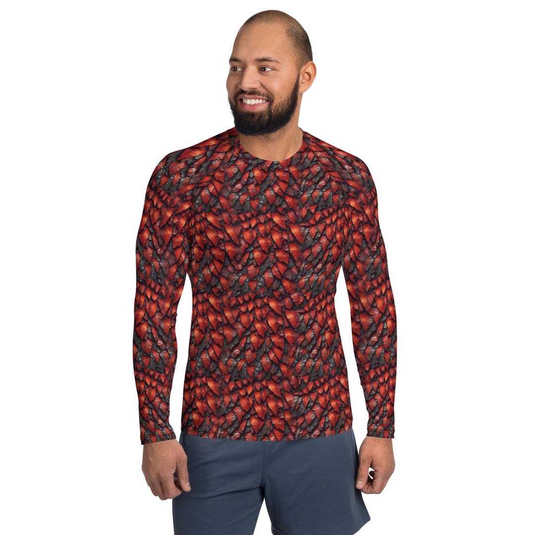 Hades Scale Red Dragon Armor 3D Realistischer Stoffdruck Herren Rash ...