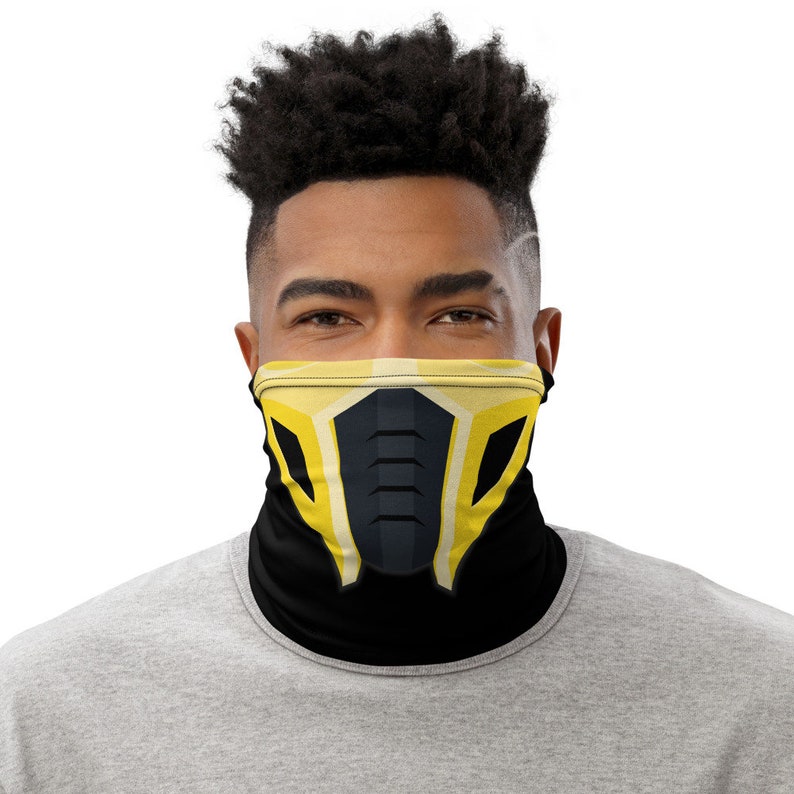 Ninja Face Mask Yellow Design Video Game Neck Gaiter - Etsy