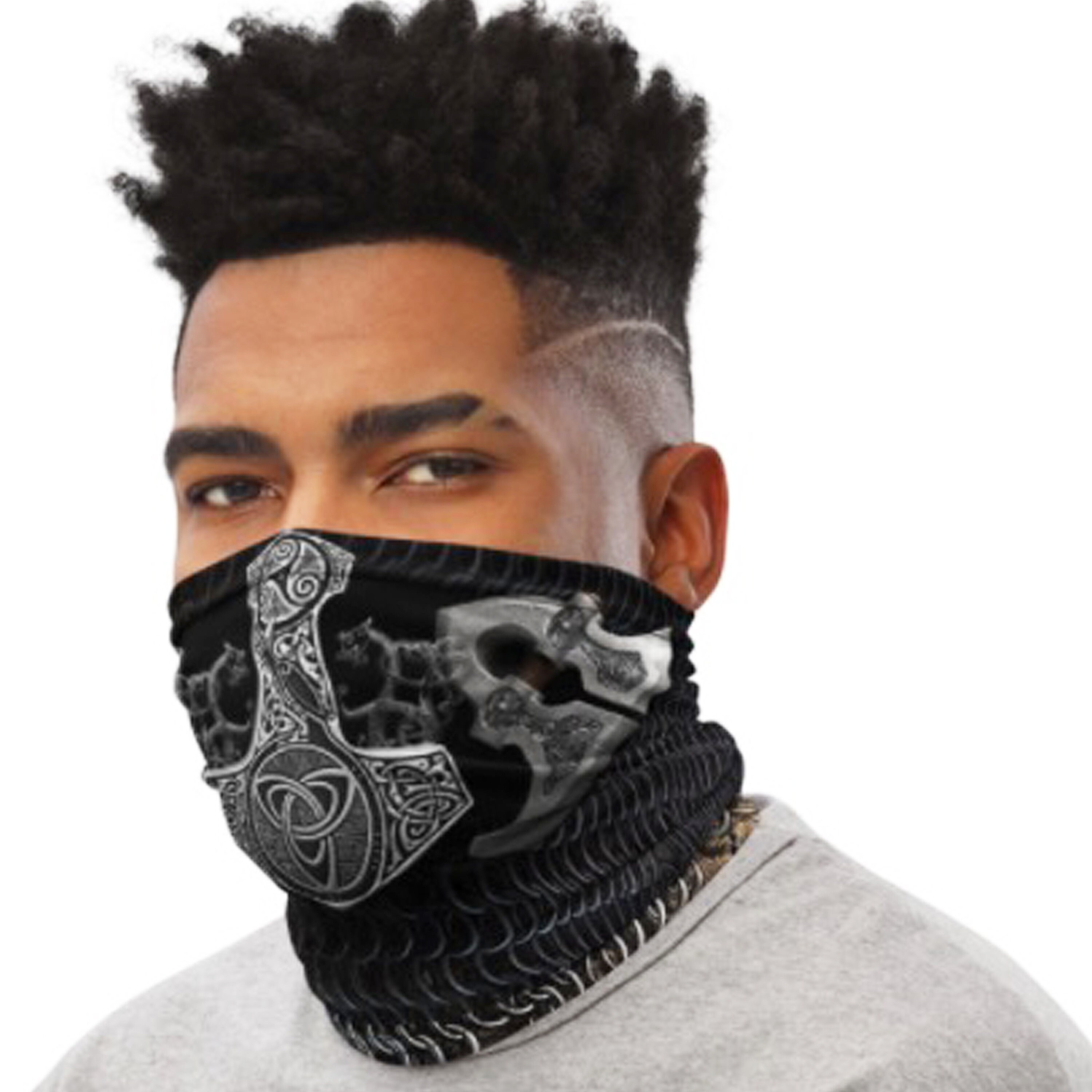 Viking Armor Face Mask Mjolnir Thor's Hammer Face Mask - Etsy