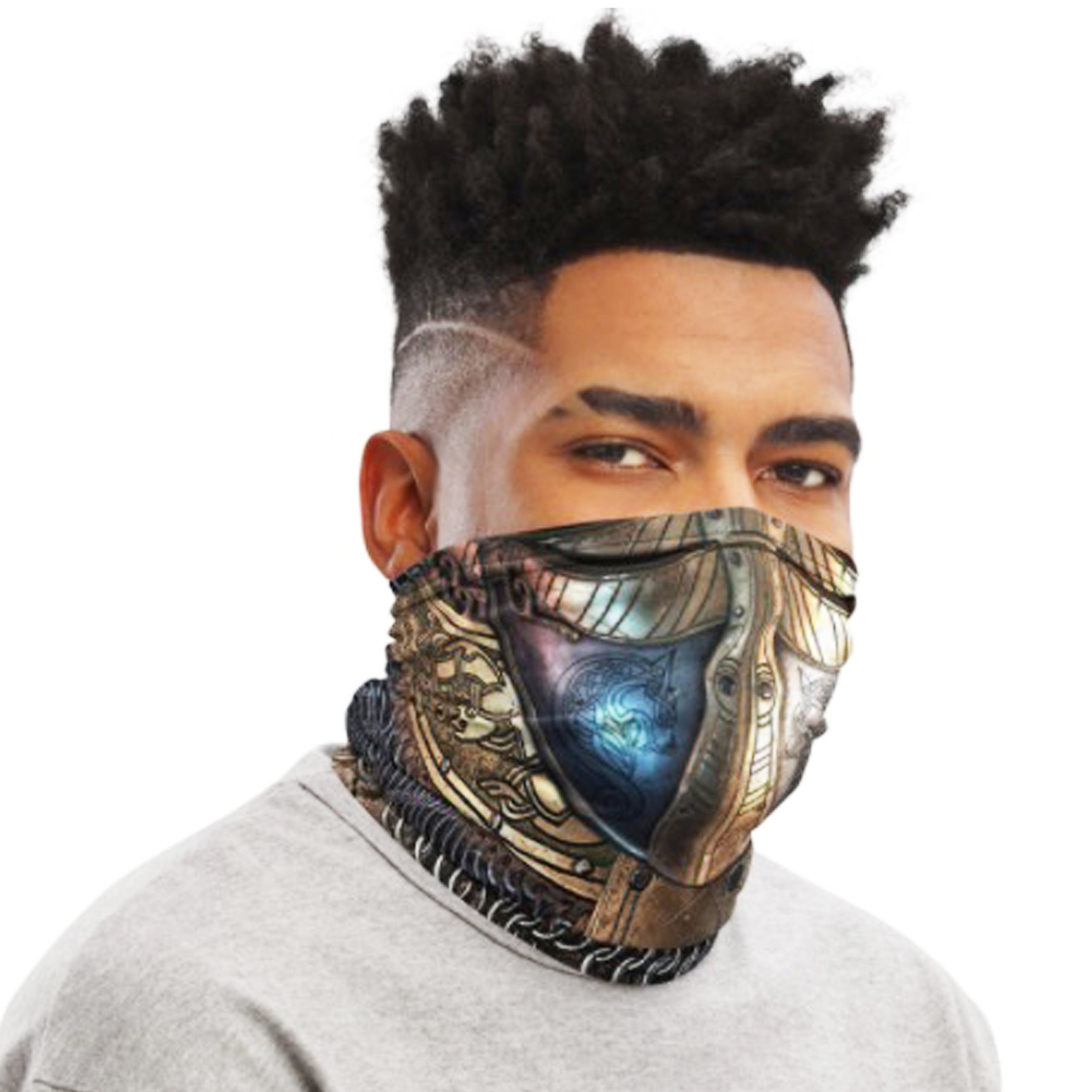 Vikings Face Mask Chainmail Armor Pattern Neck Gaiter | Etsy