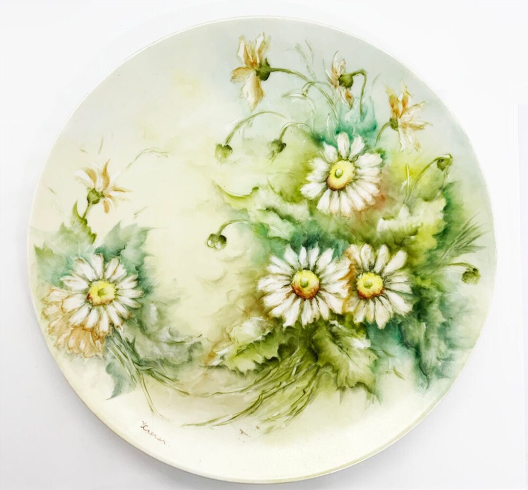 Vintage Thomas Sevres West Germany Hand Painted White Rose Plate Artist ...