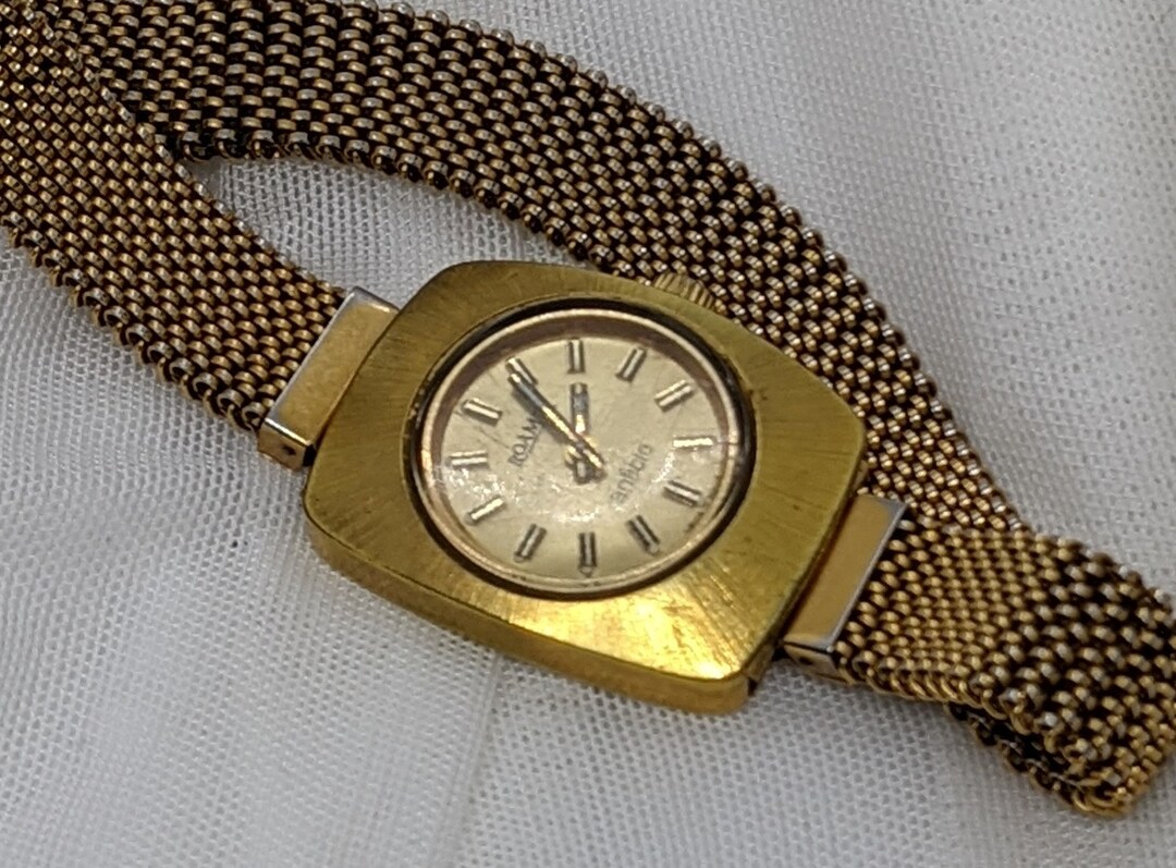 Vintage ROAMER Ladies Watch WIND-UP Gold-tone Band - Swiss 1960's ...