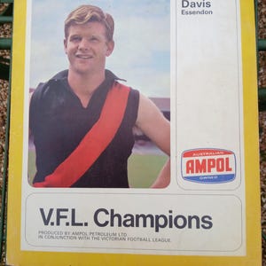 VFL Champions Souvenir Barry Davis of Essendon/north Melbourne Ampol ...