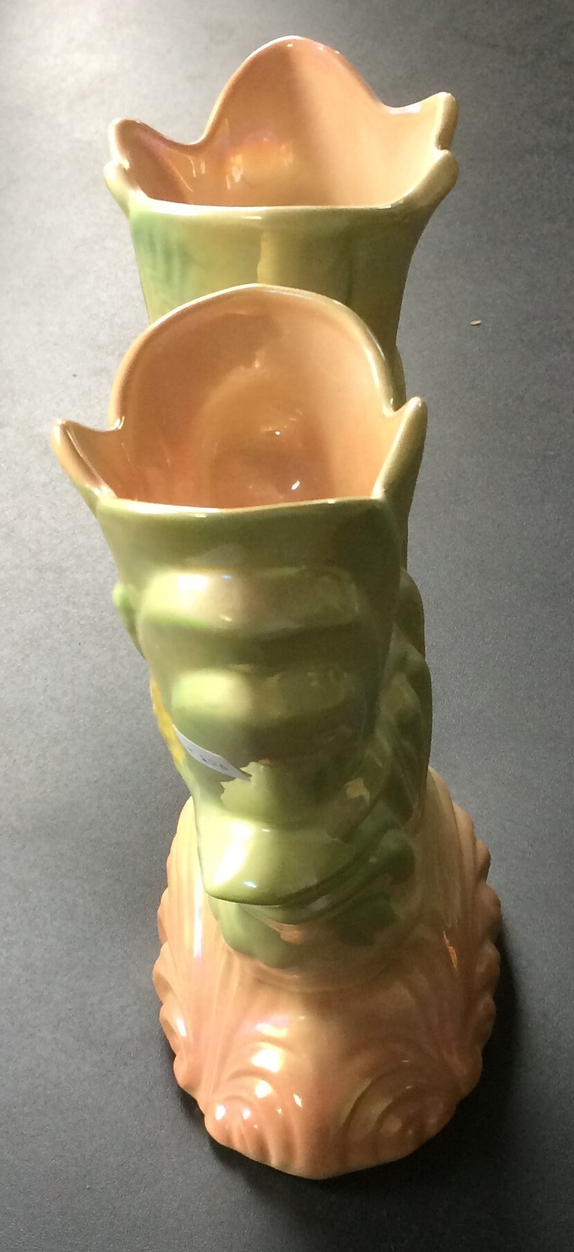 Australian Vintage PATES Pottery - Double VASE Lusterware Pink Yellow ...