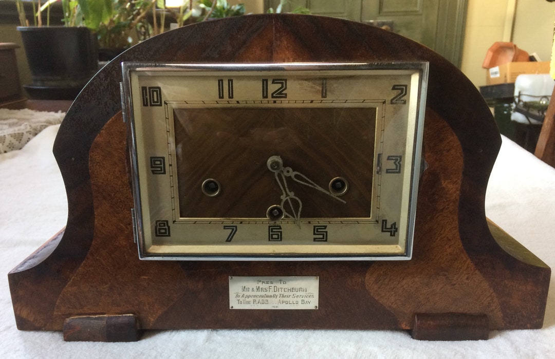 Full WESTMINSTER CHIMING Mantlepiece Clock German Art Deco 1930's ...