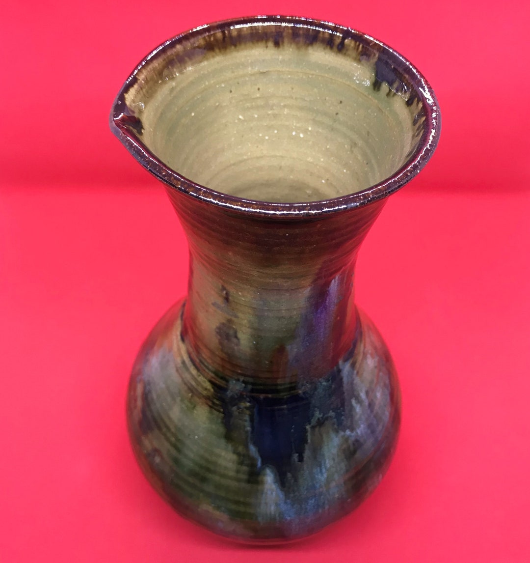 Australian Vintage Pottery - Nice Large BRONWEN Green Drip Glaze Vase ...