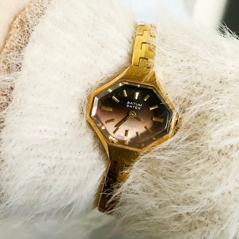 Vintage DATUM-DATEX Ladies Watch 1970s Wind-up 17 Jewel Swiss Incabloc ...