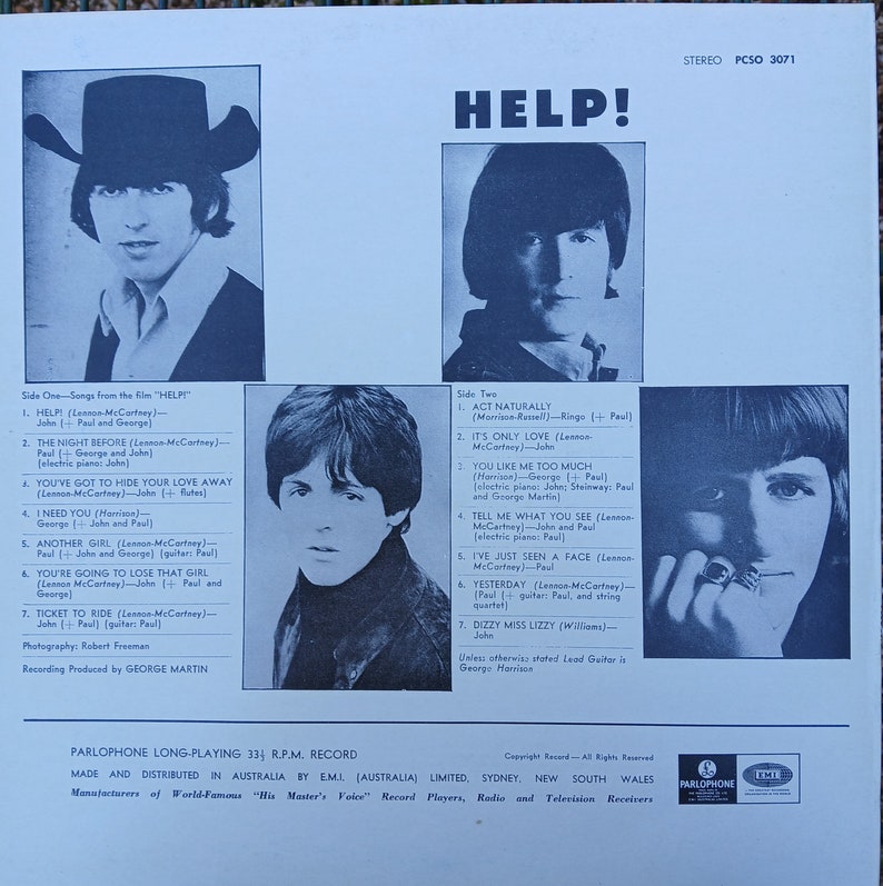 The BEATLES - HELP! - Australian Issue 1978 Vinyl LP Near Mint ...