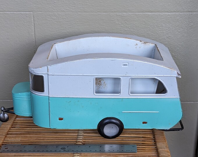 Vintage CARAVAN Tin PLANTER - Etsy