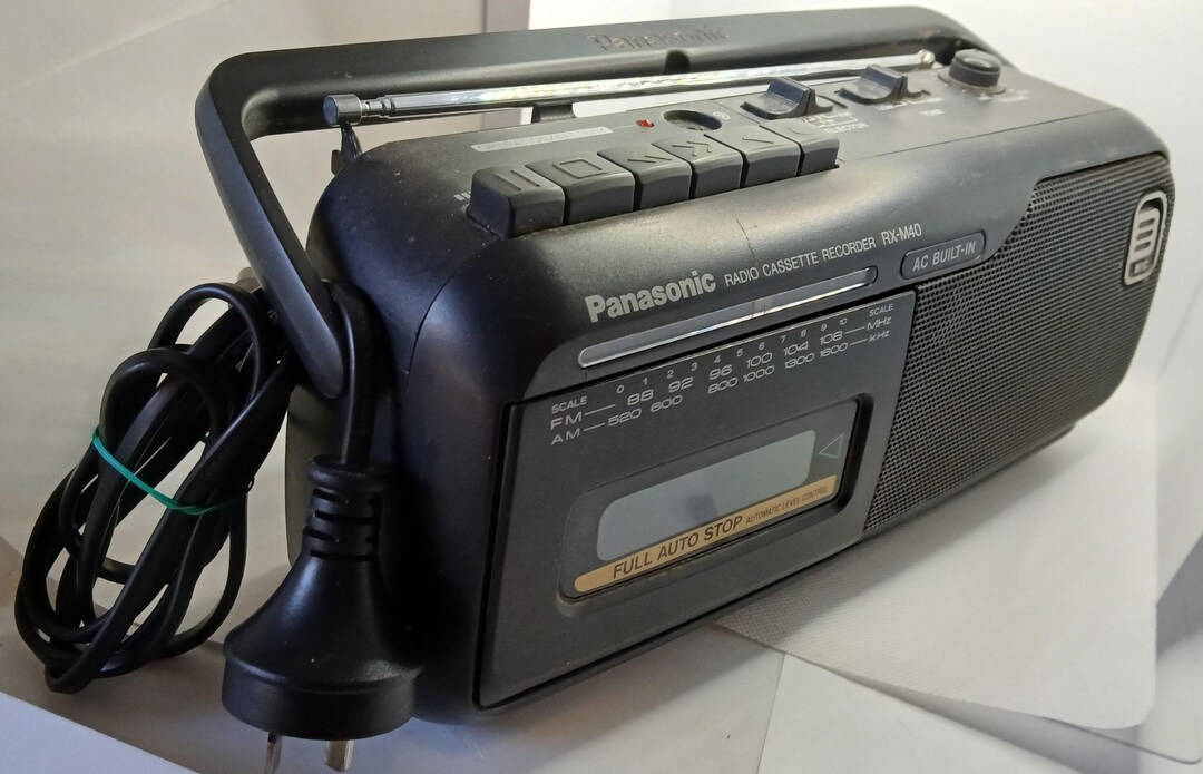Vintage PANASONIC Portable Radio Cassette Recorder Mini Boombox 1990's ...