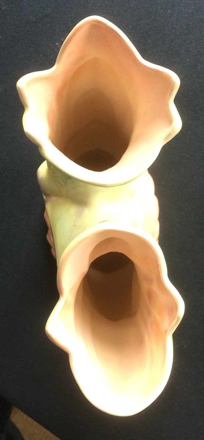 Australian Vintage PATES Pottery - Double VASE Lusterware Pink Yellow ...