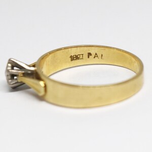 18ct Yellow Solid Gold Ladies Ring Set With a Diamond - Etsy