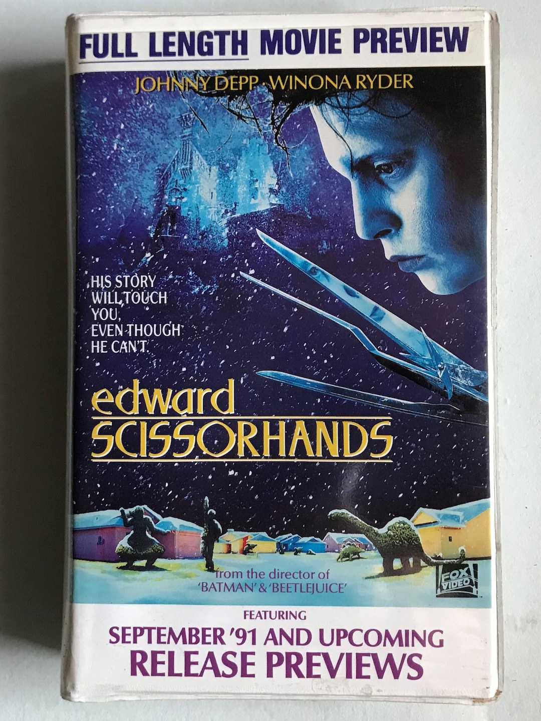 Vintage CLAMSHELL VHS Edward Scissorhands 1991 Ex-rental - Etsy