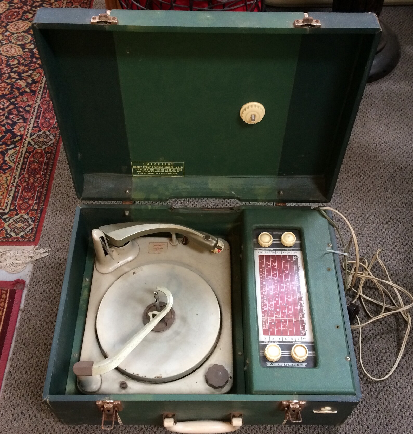KELVINATOR Portable Radiogram Australian Made 1950's | Etsy