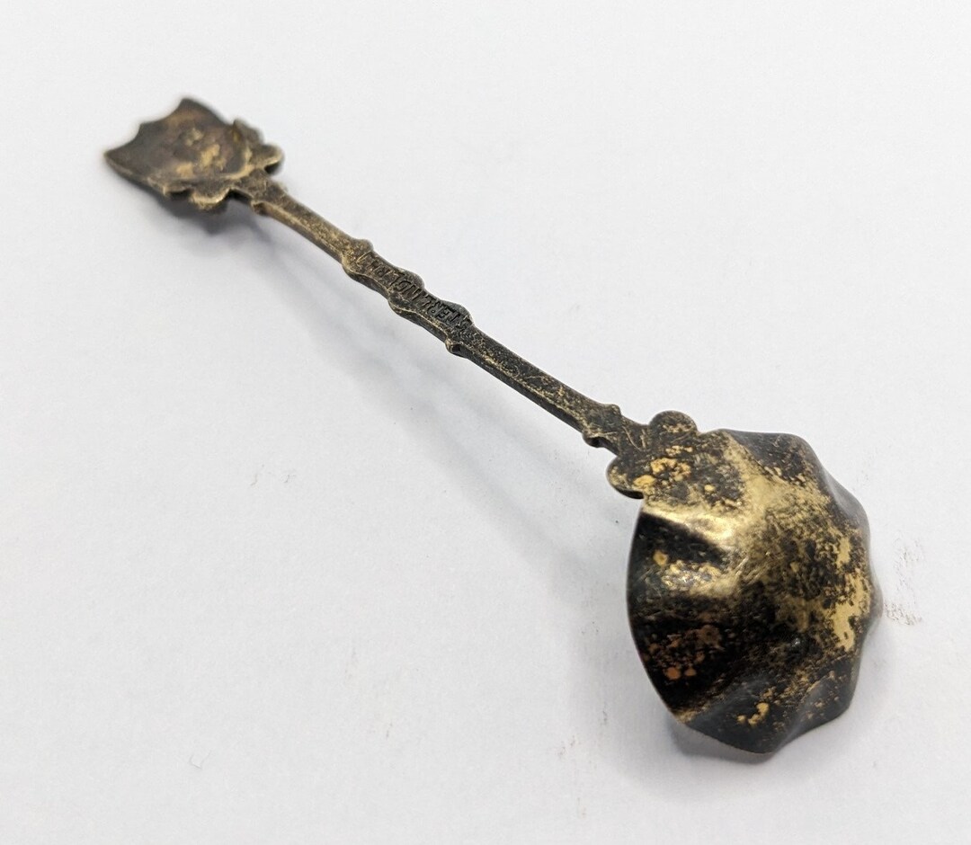 Vintage STERLING SILVER Salt Spoon Bermuda Theme Ex Condition - Etsy