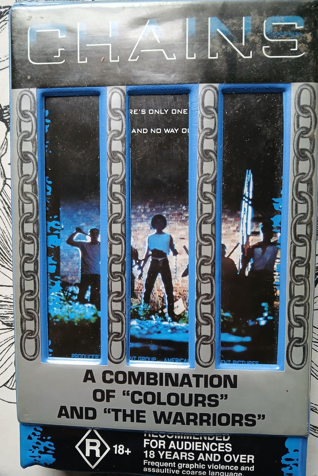 Vintage Clamshell Rare VHS 'CHAINS' 1990 Adult R Rated Gangland Violence Video Pal As-new ...